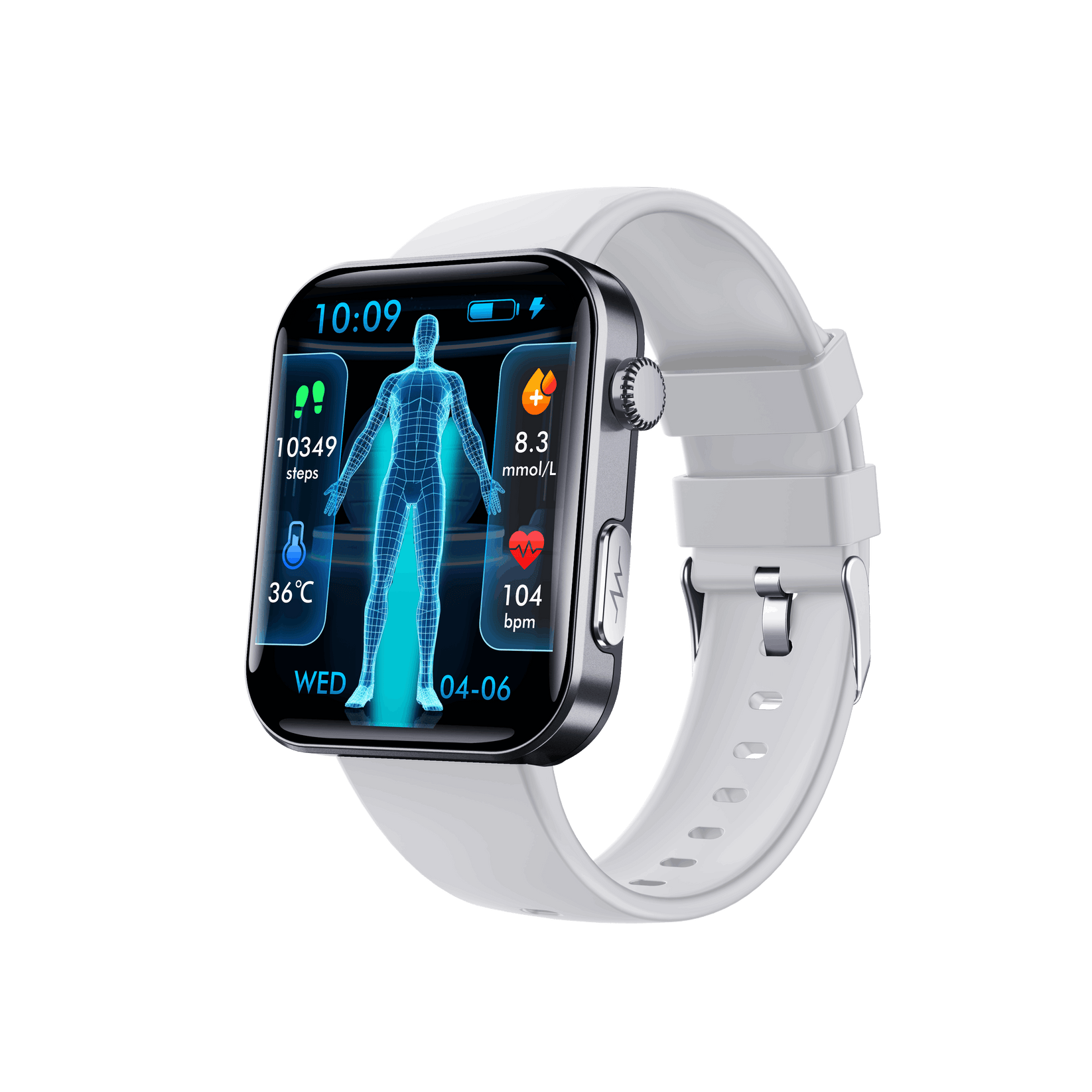 MOREPRO® PulseMax Blood Pressure & Blood Glucose Monitoring Smartwatch ...
